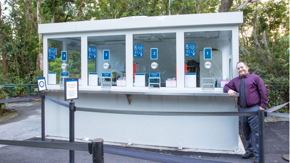Ticket booth with Amplified Speak-thru Window Intercom System - Guard ...